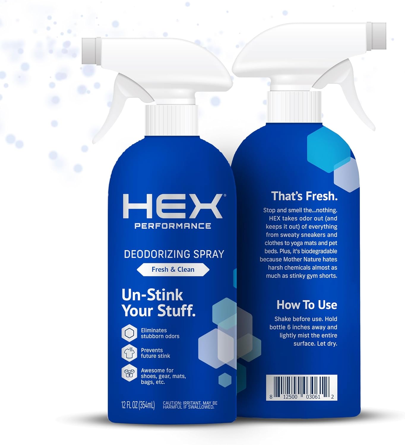HEX Performance Deodorizing Spray, Fresh & Clean, 12oz (Pack of 2 ...