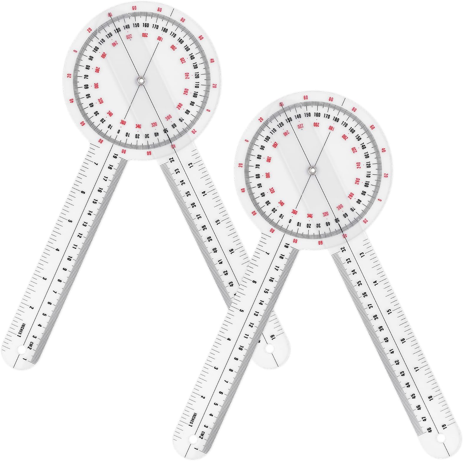 Prasacco 2 Pieces 12 Inch Goniometer, Transparent Orthopedic Angle ...