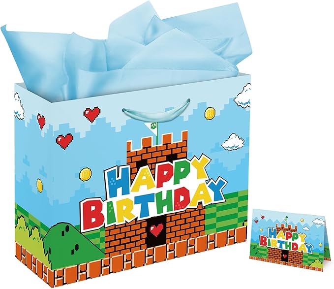Amazon.com: 13" Large Super Brother Gift Bag Set with Greeting Card and ...