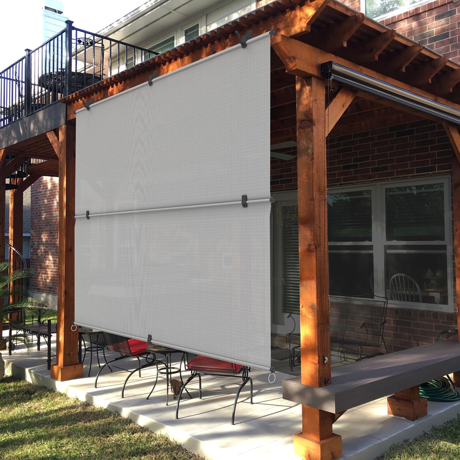 Amazon.com : ECOOPTS 8'W x 6'L Outdoor Folding Shade, Cordless Fold ...