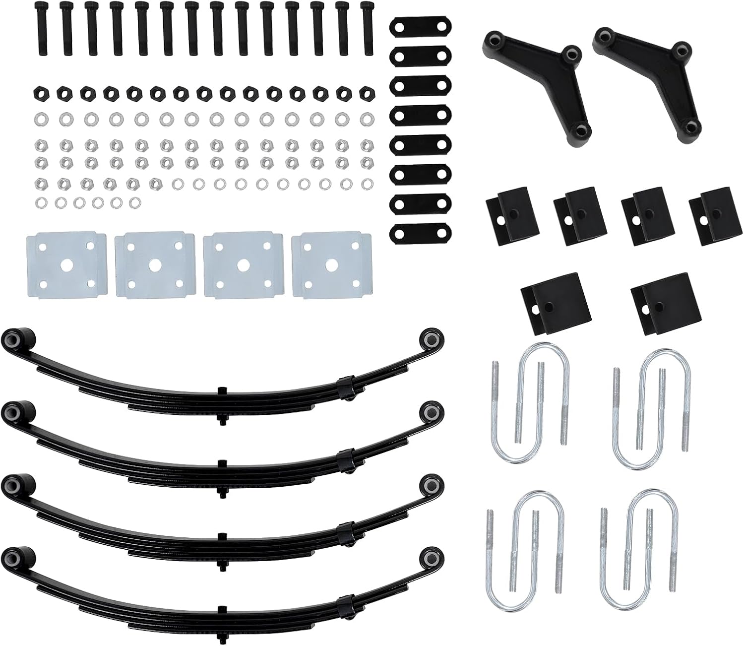 Amazon.com: BOKE YOUNG 3500lbs Trailer Leaf Springs Kit,Tandem Trailer Axle Suspension Kit with ...