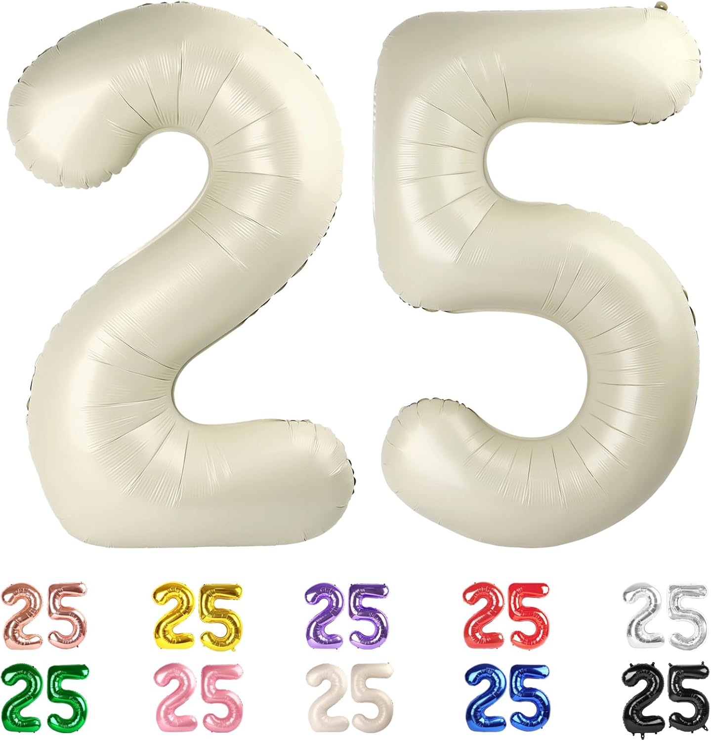 Amazon.com: 25 Balloon Numbers, 25th Birthday Decorations for Women Men ...