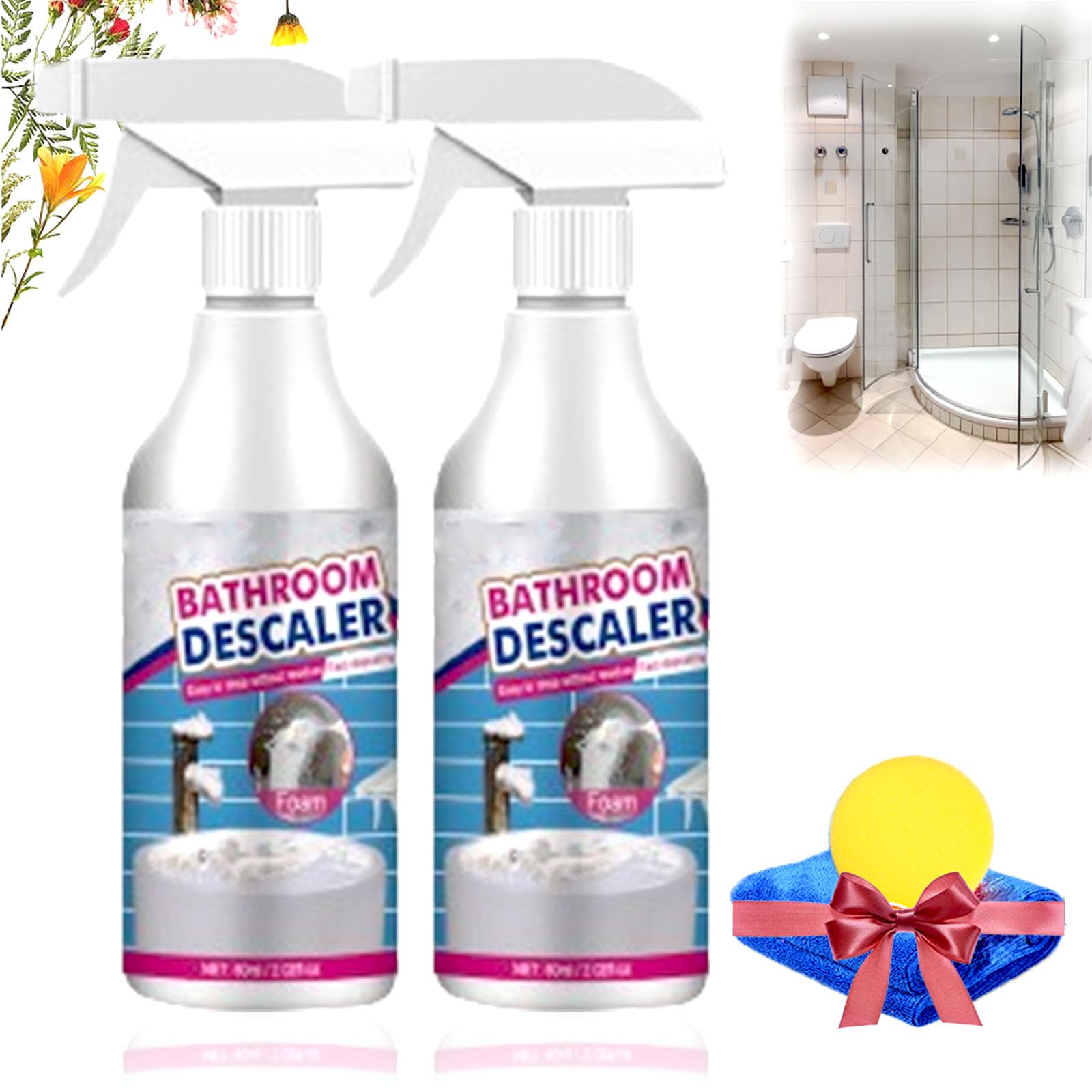 Bathroom Descaler Spray, Duschkabinenreiniger, Kalkentferner Dusche ...