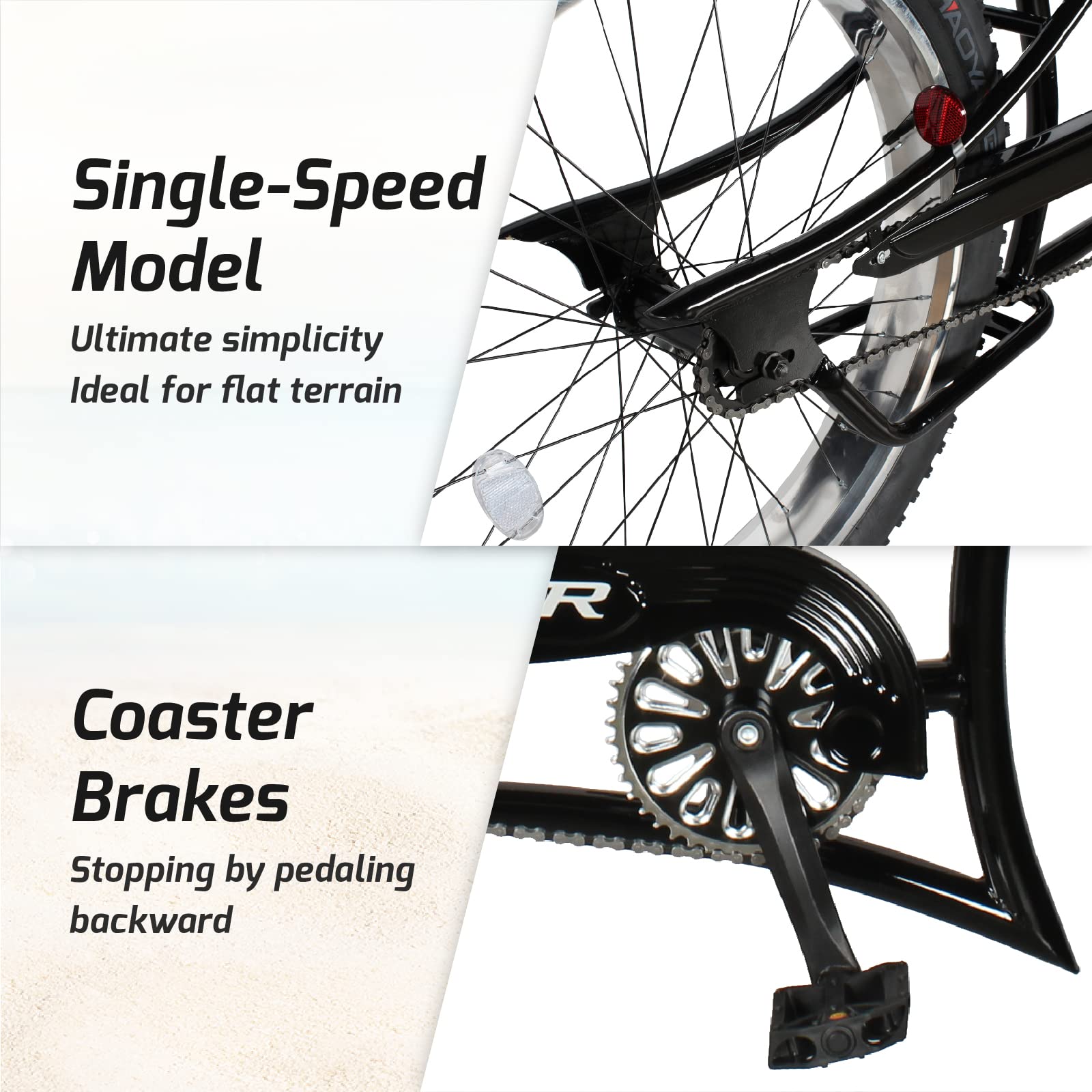 Buy Tracer Beach Cruiser Bike for Adults, 26/29 Inch Wheels, Fat Tire ...