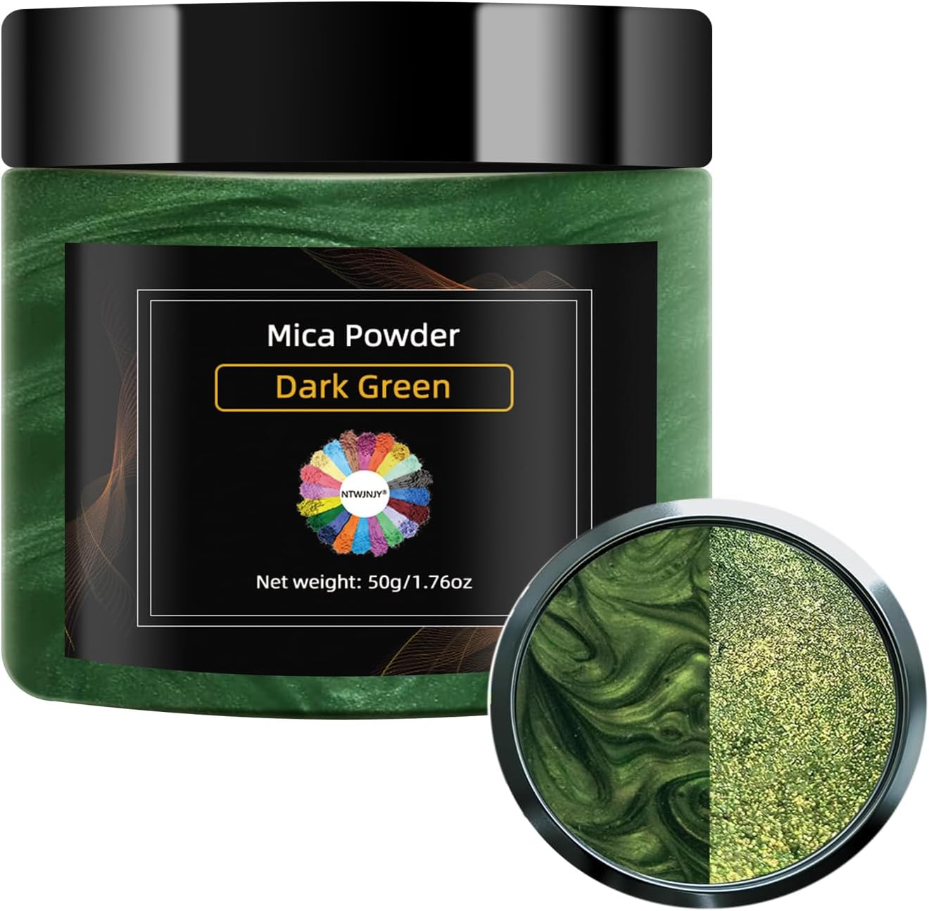 Amazon.com: NTWJNJY Dark Green Mica Powder, Natural Shimmer Mica Powder ...
