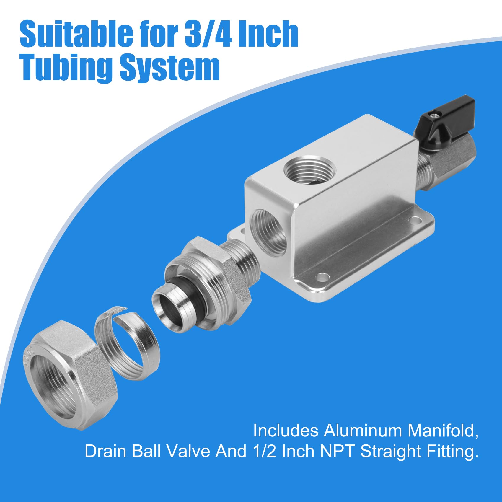 3/4" Compressed Air Outlet Kit, 1/2 Inch NPT Outlet Port, Only for 3/4 ...