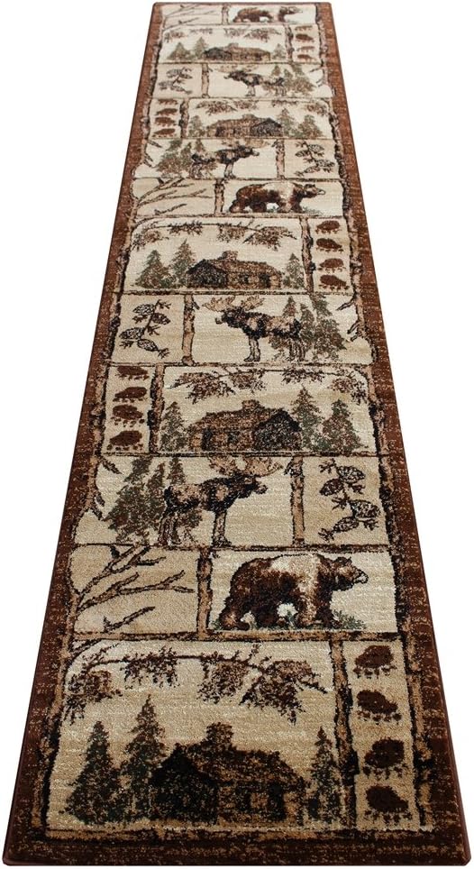Amazon.com: Cabin Style Area Rug Runner 2 Feet 2 Inch X 7 Feet 2 Inch ...