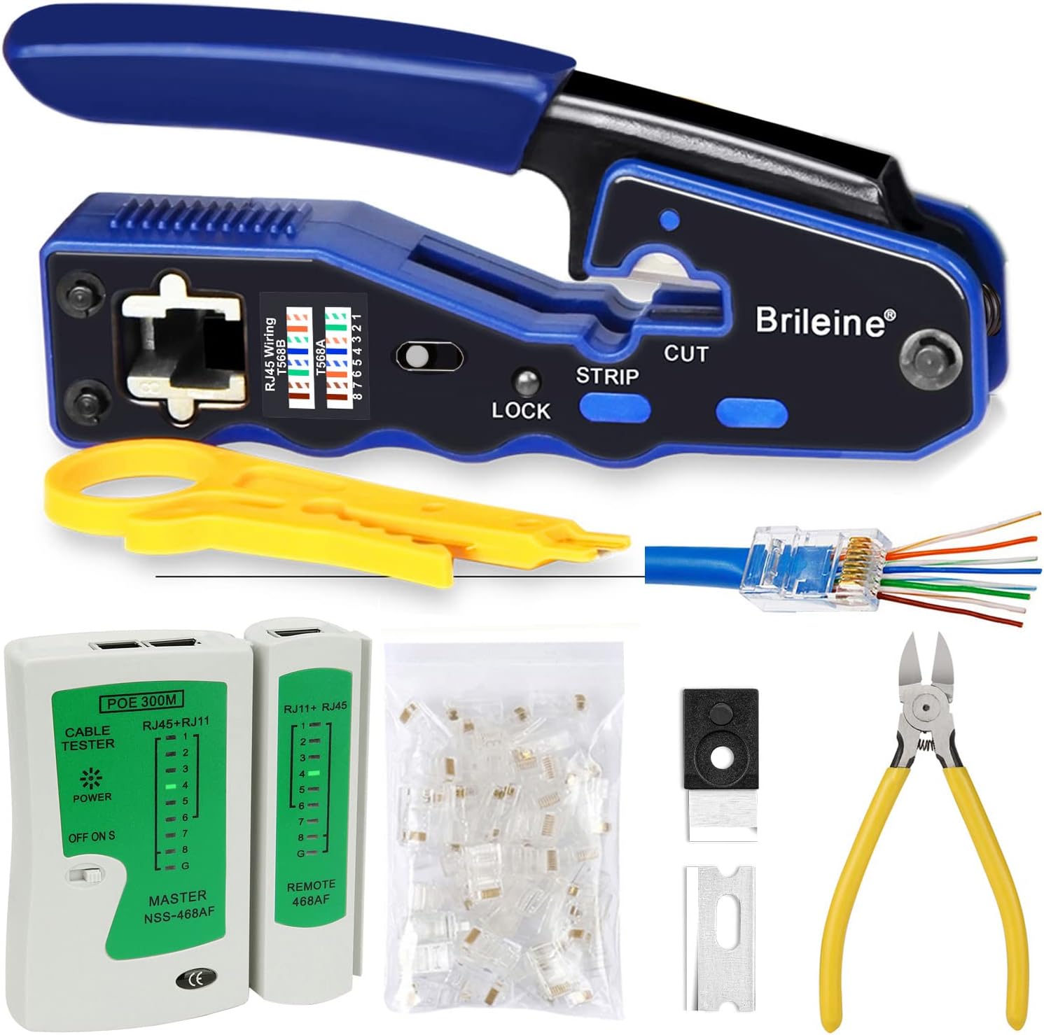 Brileine RJ45 Crimp Tool Kit - Ethernet Crimper with Nepal | Ubuy