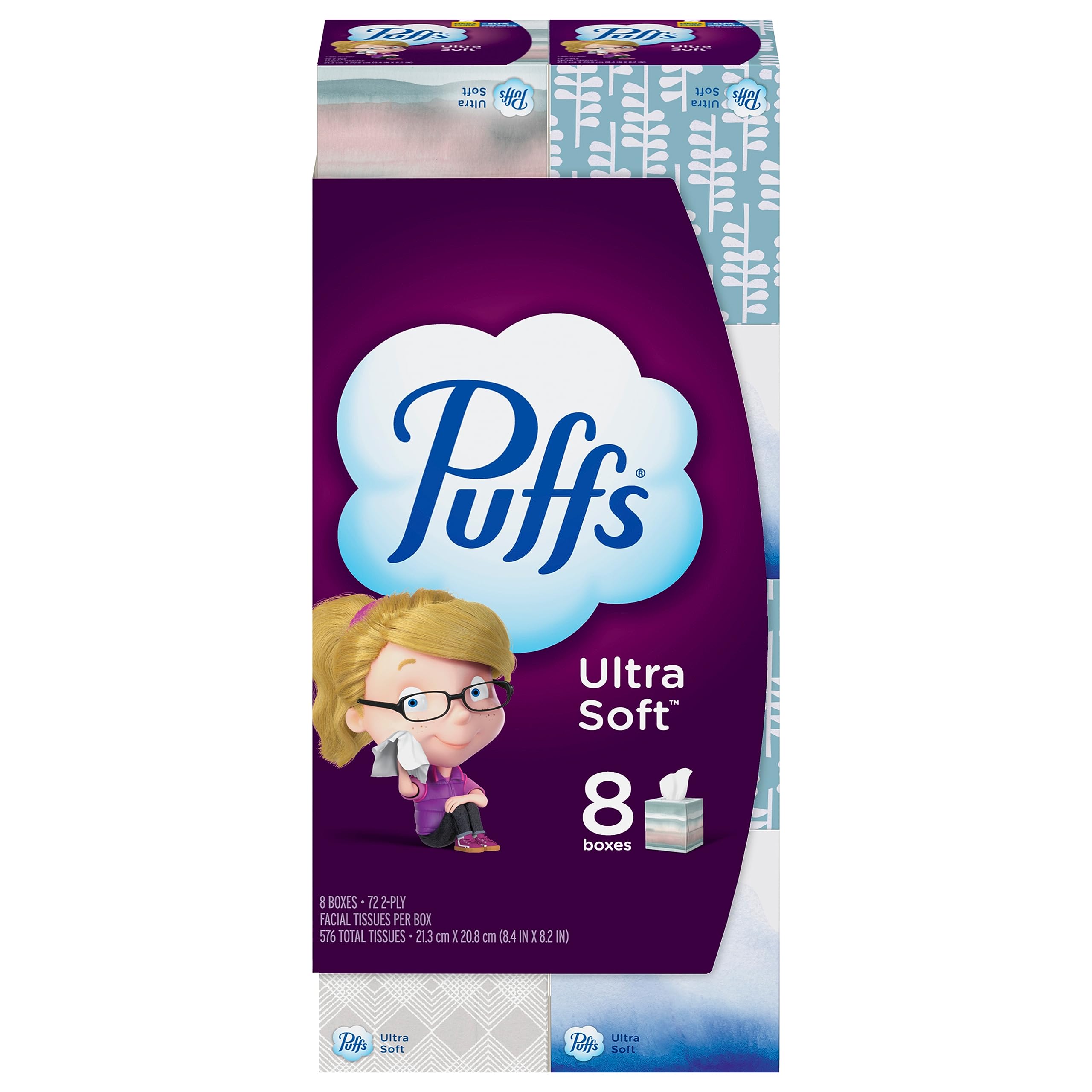 case of 4 Puffs Ultra Soft Facial Tissue - 8pk/72ct
