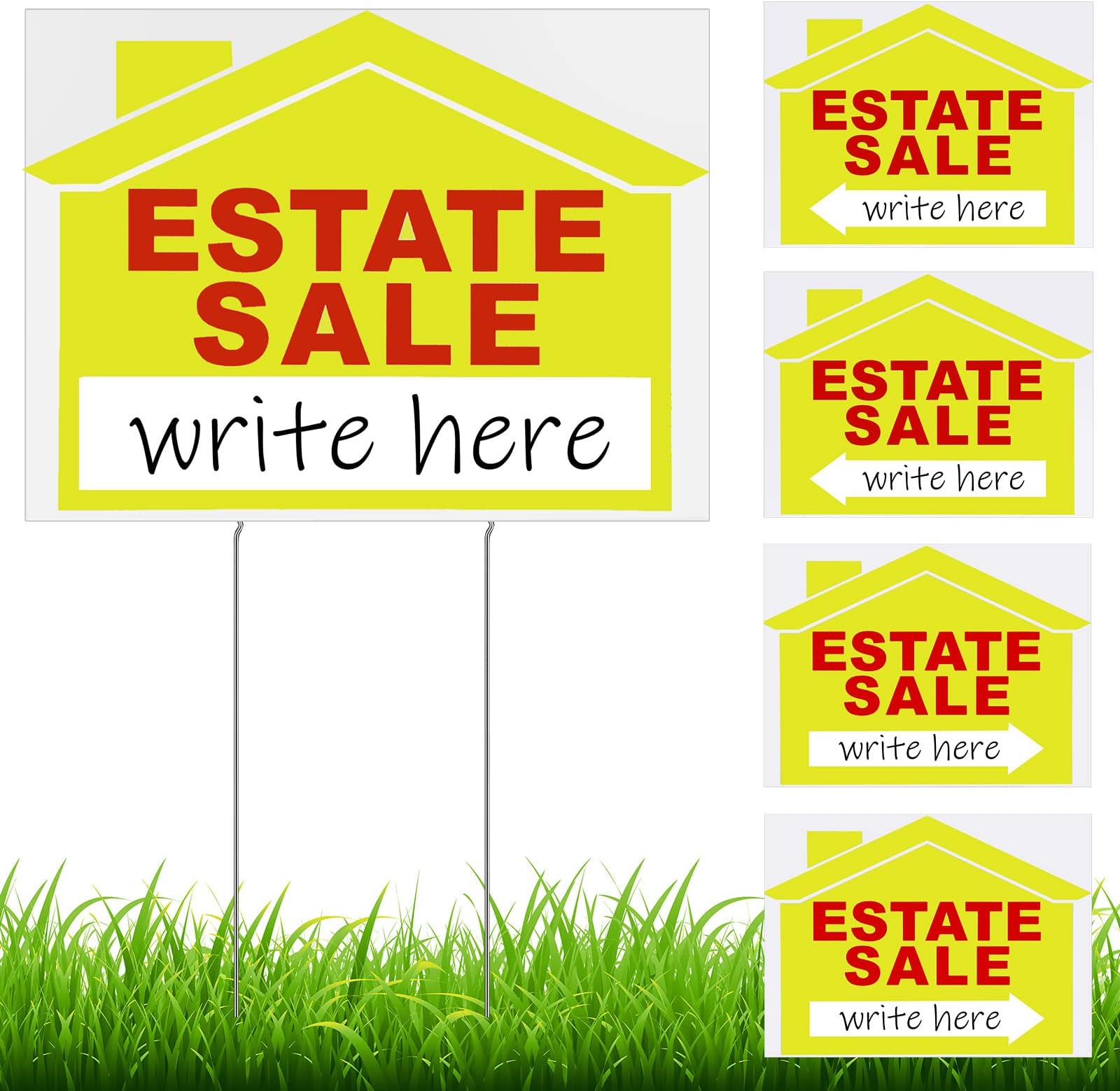 Amazon.com: 5 Pack Estate Sale Signs Set with Stakes 12 x 16 Inch ...