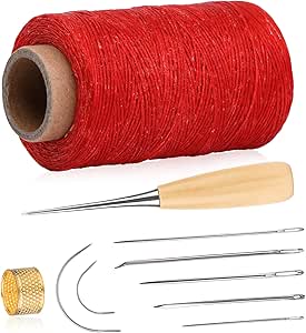 Amazon.com: BAGERLA 273 Yards Leather Waxed Thread Sewing Kit Including ...