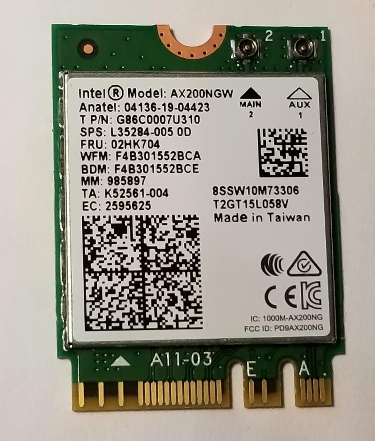 Amazon.com: Intel AX200 IEEE 802.11ax Bluetooth 5.0 - Wi-Fi/Bluetooth ...