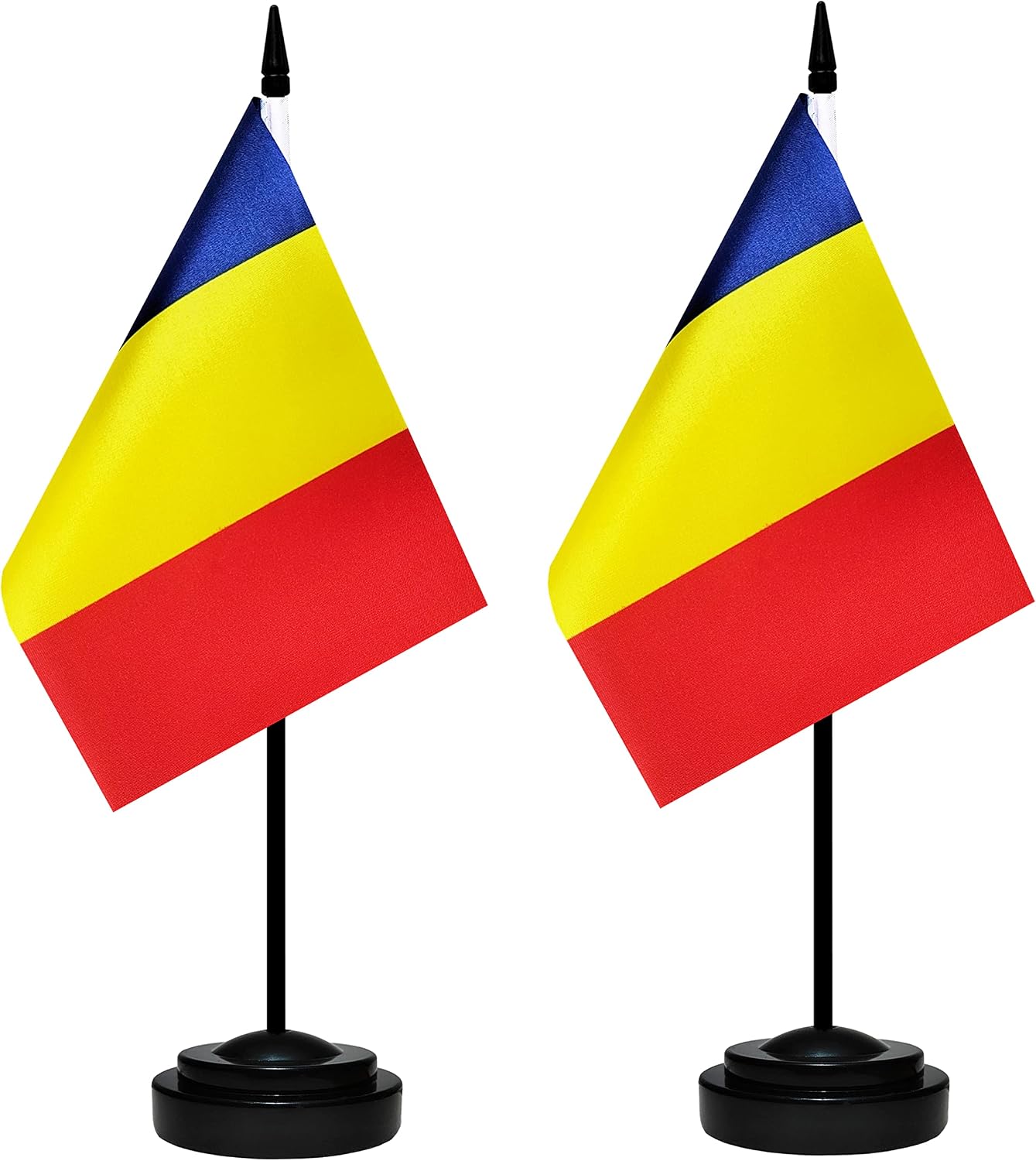 Amazon.com: Romania Desk Flag Set, 2 Pack Romanian Table Office Flags ...