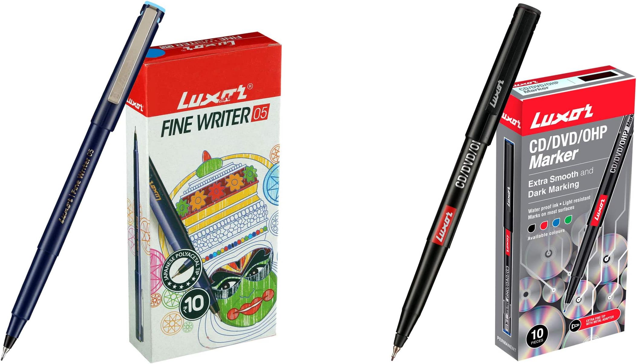 Luxor Fine Writer Tb Color (pack Of 10 Pen) 1236 CD/DVD/OHP Fine Point ...