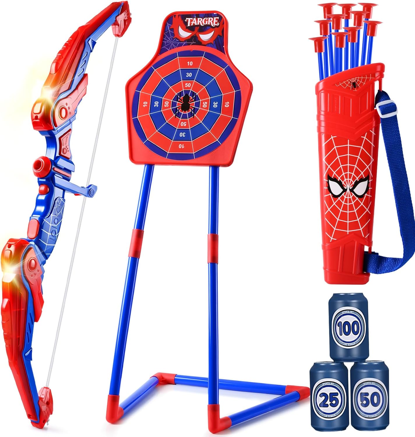 Amazon.com: YunWings Bow and Arrow for Kids,LED Light Up Archery Set ...