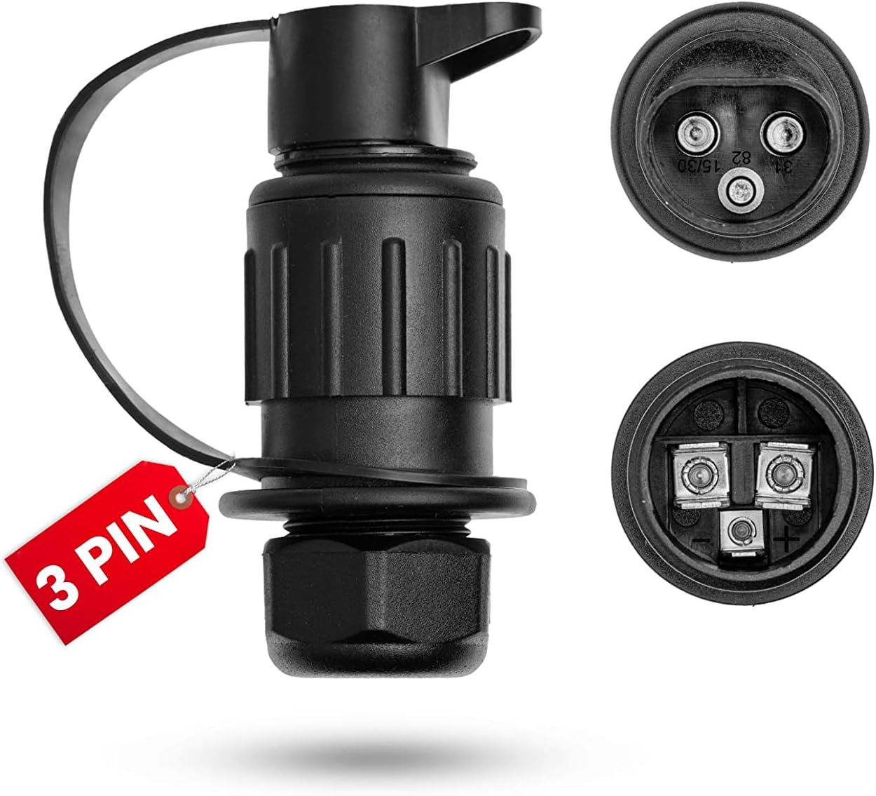 3-poliger Stecker, Anhängerstecker genormt nach DIN 9680, Steckdose ...