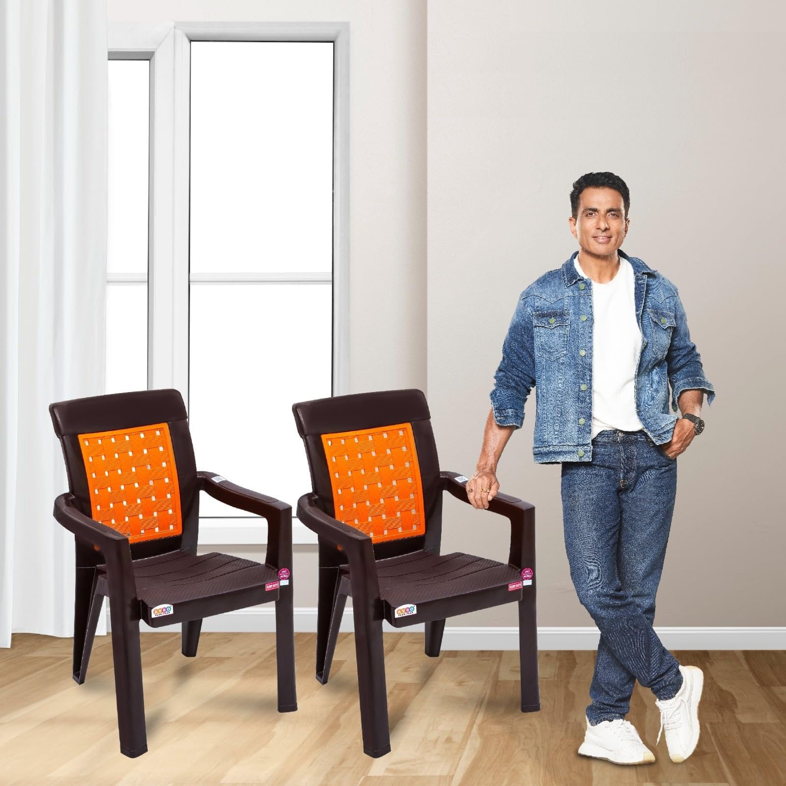 AVRO Furniture 2581 Plastic Chairs | Set of 2 Pcs | Plastic Chair With ...