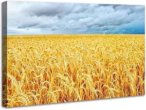 23"x34" Artwork Modern Framed Canvas Paintings Time to bring wheat ...