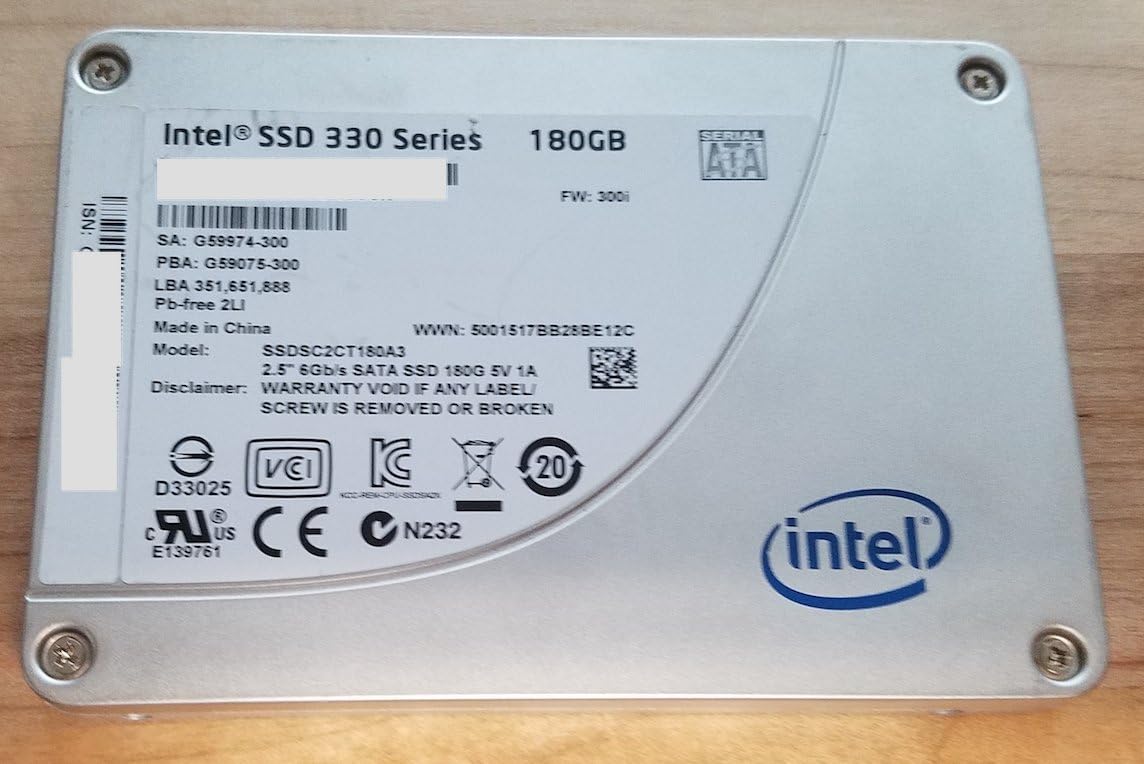 Intel 330 Series Solid-State Drive 180 GB SATA 6 Gb/s 2.5-Inch ...