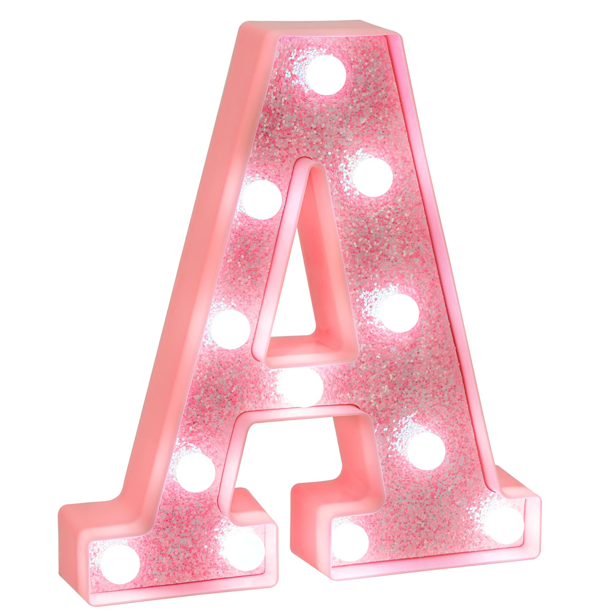 Amazon.com : EUFONY Pink Glitter LED Marquee Light Up Letter A with ...