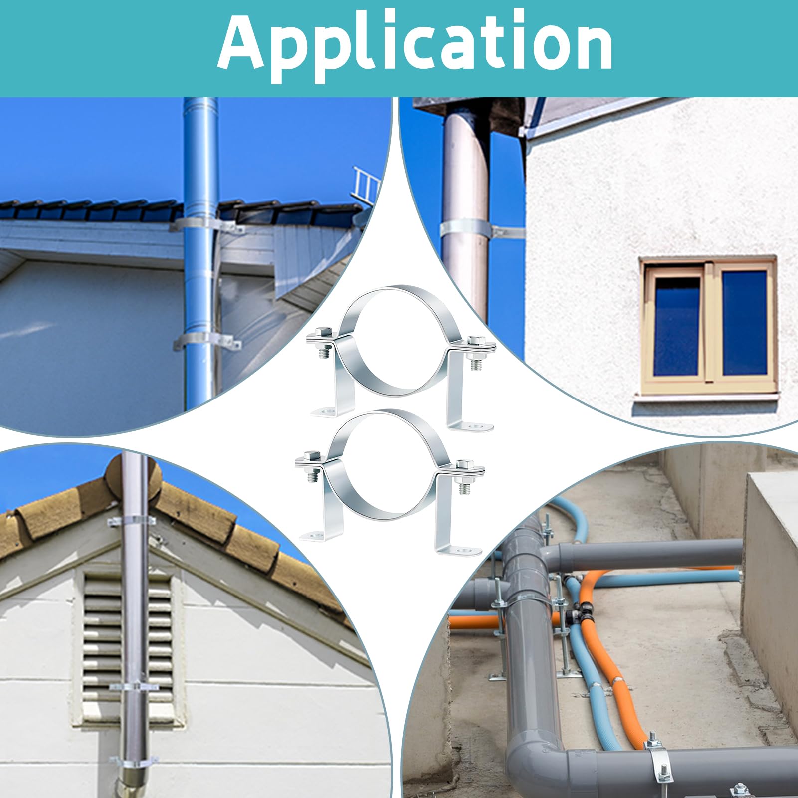 Snapklik.com : 2 PCS 4 Inch B Vent Adjustable Wall Strap Round Gas Vent ...