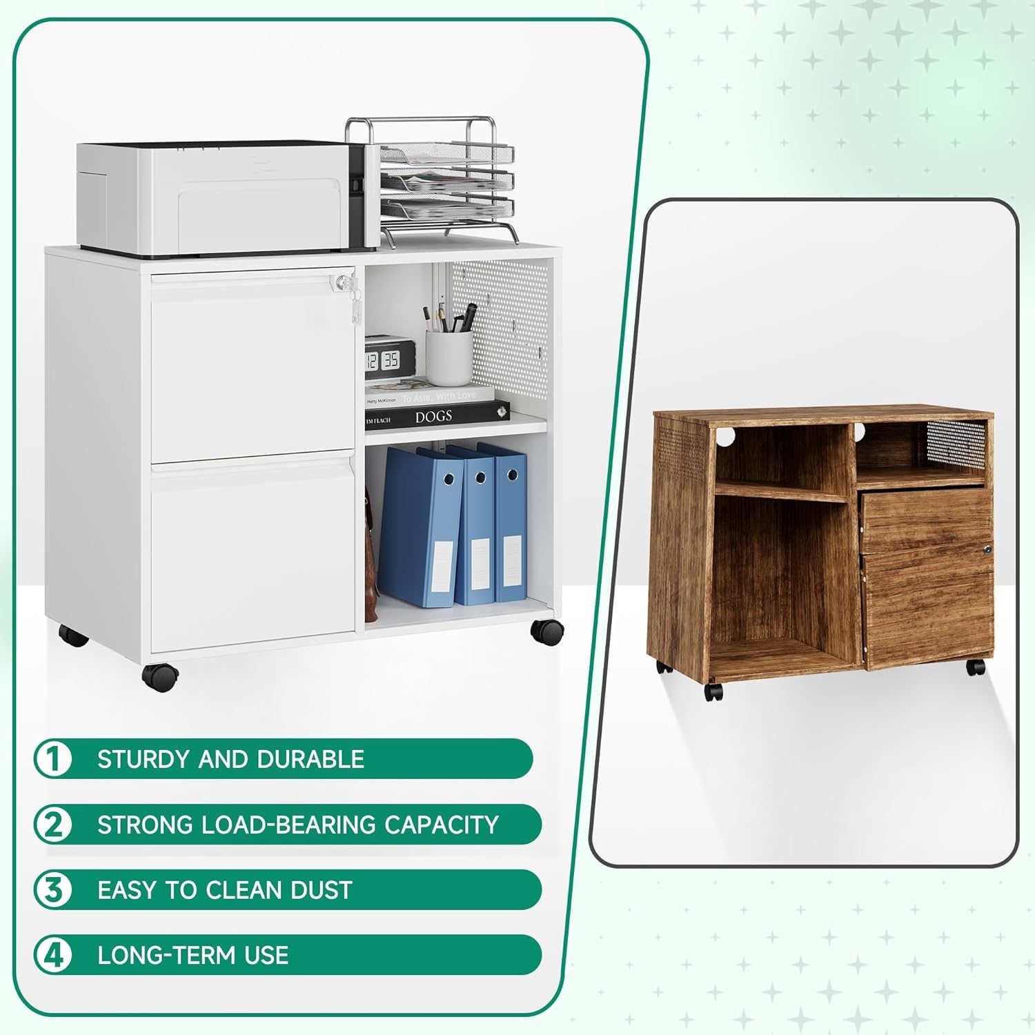 Snapklik.com : Letaya Mobile File Cabinet, Metal Lateral Rolling ...