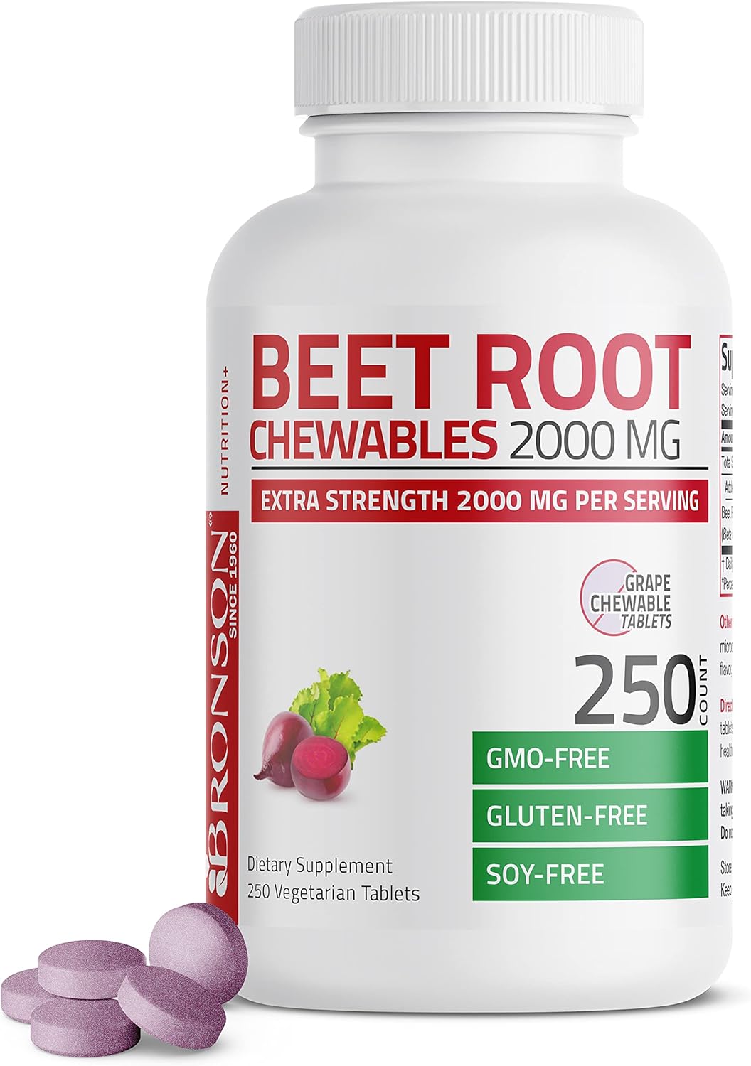 Amazon.com: Bronson Beet Root Chewables 2000 MG, Grape Flavored - Extra ...