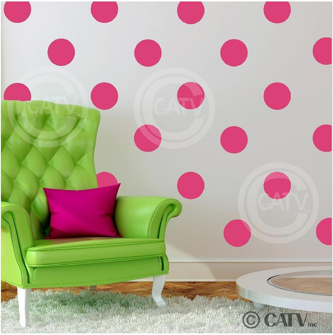 Amazon.com: 6x6 Set of 24 Polka Dot Circles Vinyl Lettering Decal Home ...