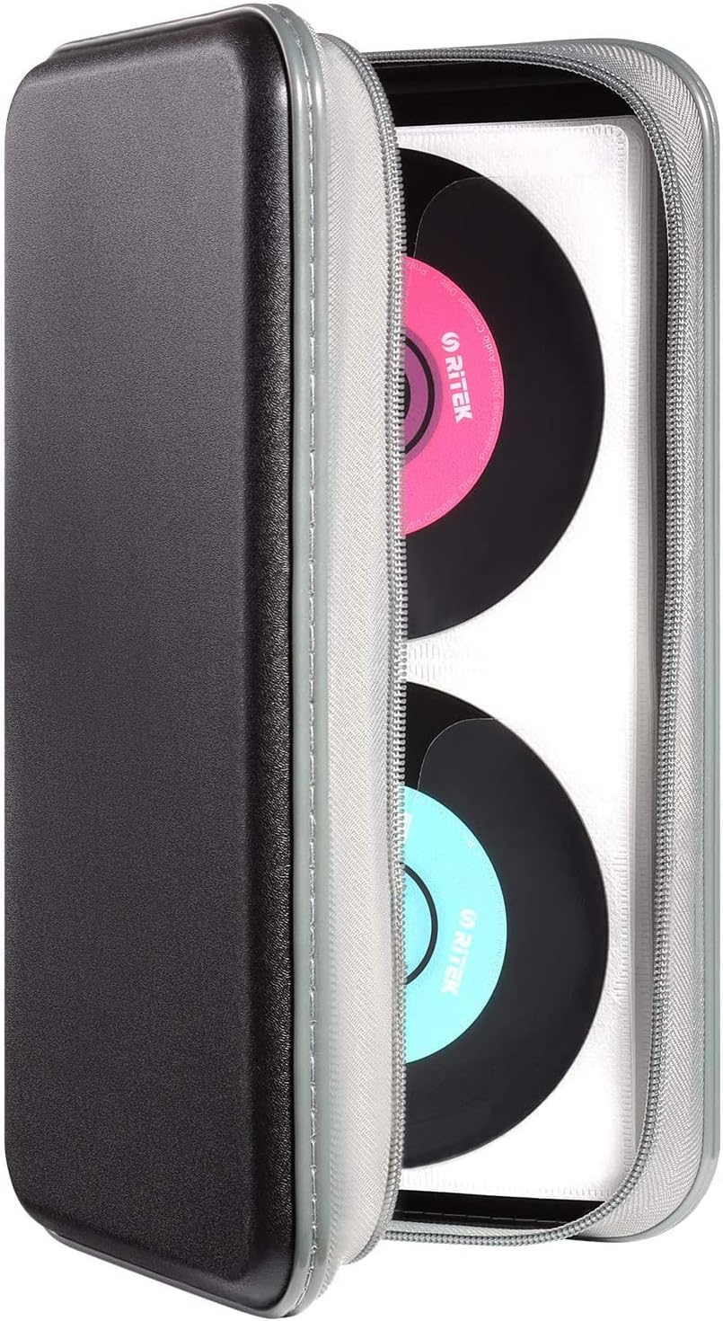 CD Case,96 Capacity CD Holder Hard Plastic CD Storage Wallet Protective ...