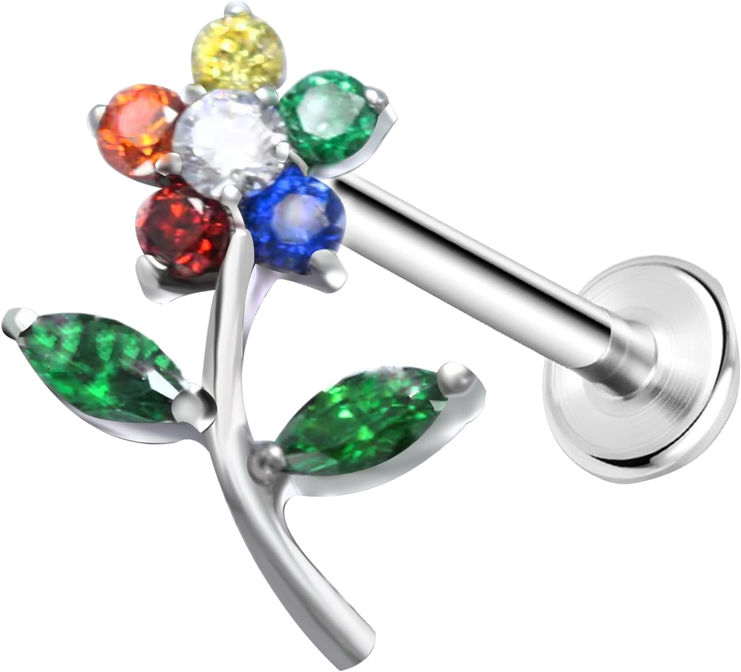 Amazon.com: KUNASSHIR Rainbow Flower Helix Piercing Jewelry 16g Solid ...
