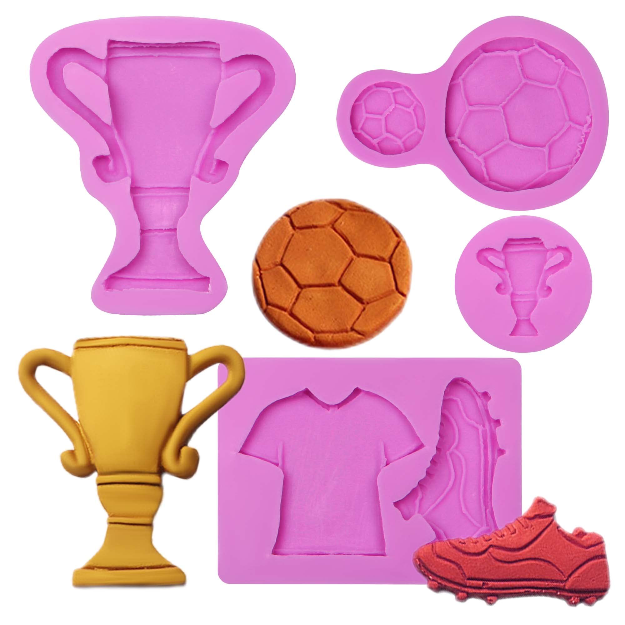 Amazon.com: Football Silicone Fondant Molds, 4 Packs, Soccer Ball ...