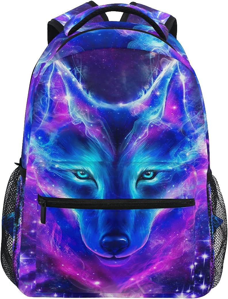 Amazon.com | Nerxy Wolf Galaxy Backpack for Girls Boys Animal Bookbag ...