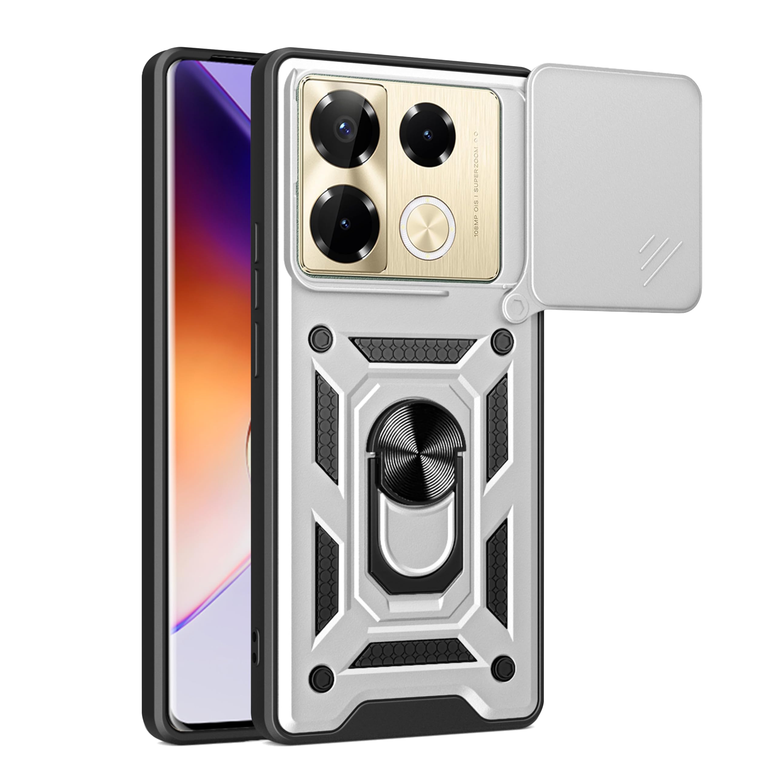 Amazon.com: Case for Infinix Note 40 Pro 5G, Rugged Shockproof Cover ...