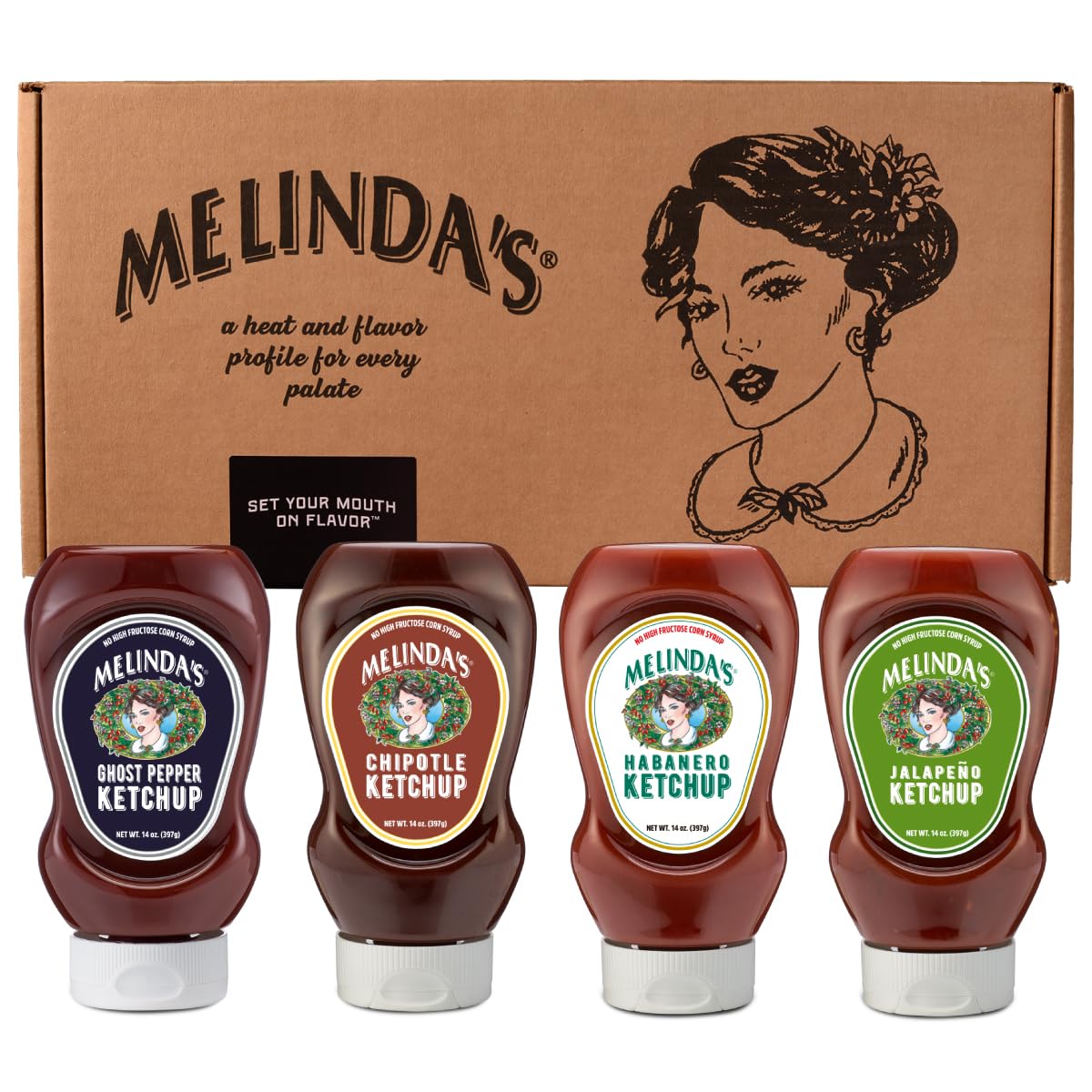 Amazon.com : Melinda’s Inspired by Fire Spicy Ketchup Collection - Gourmet Ketchup Variety Pack ...