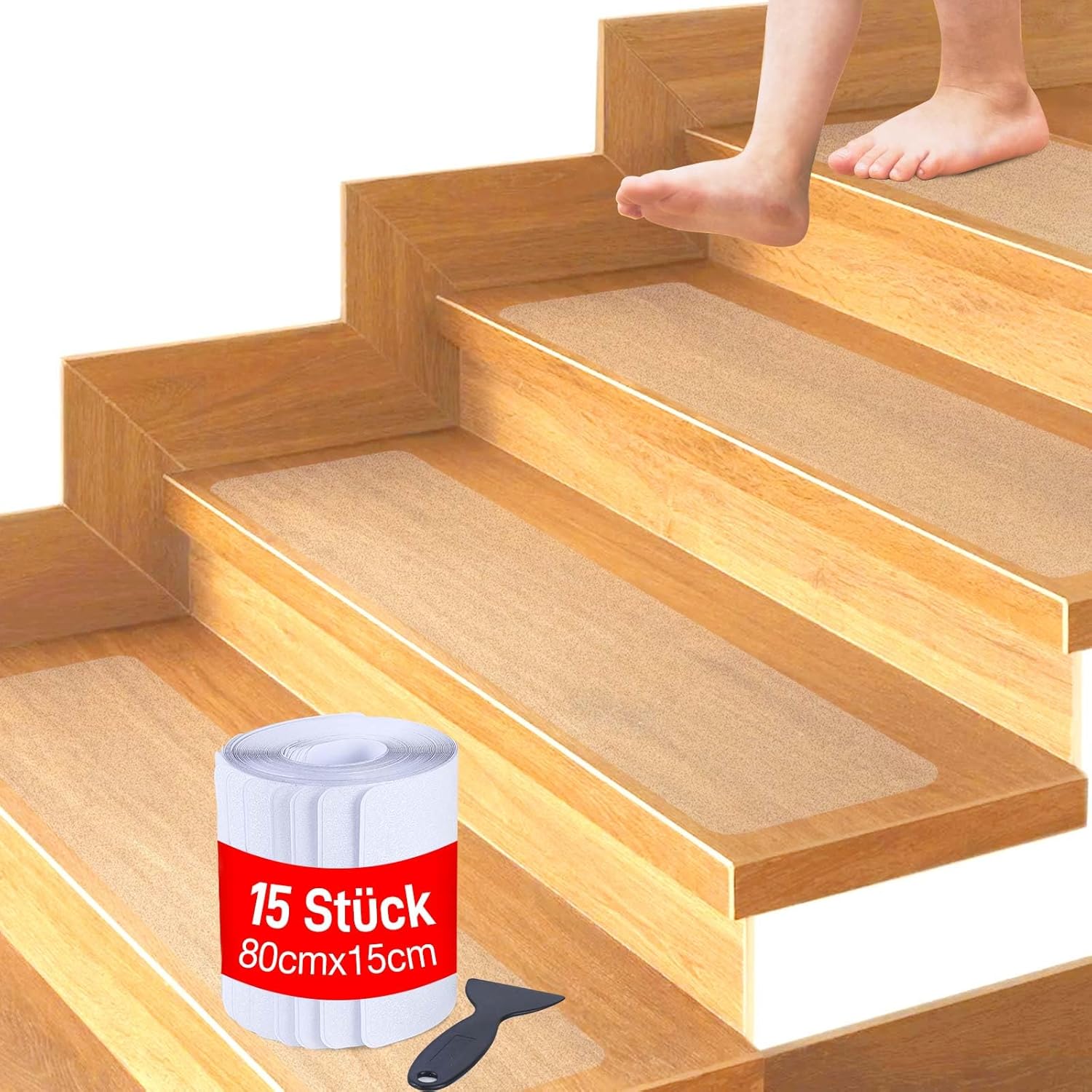 Amazon.de: BestLink 15 x 80 cm Treppenstufen Matten Antirutsch Treppe ...
