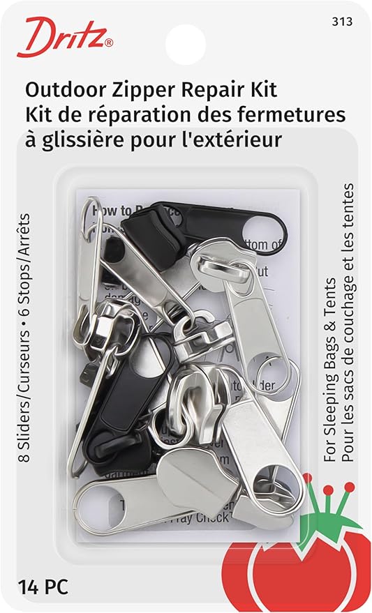 Amazon.com: Dritz Outdoor Zipper Repair Kit, 14 Count of Assorted ...