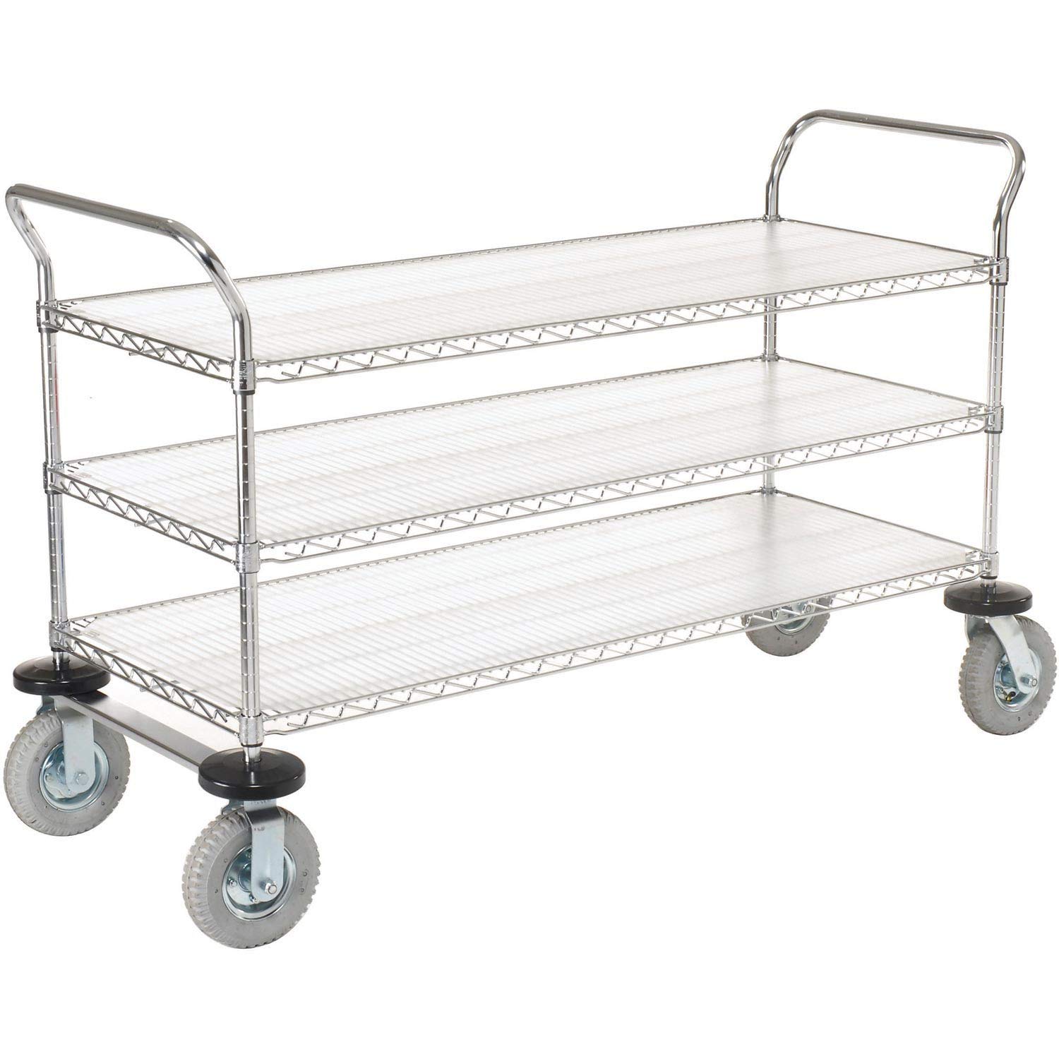 Amazon.com: Nexel Heavy Duty 3 Tier Wire Shelf Rolling Utility Cart ...
