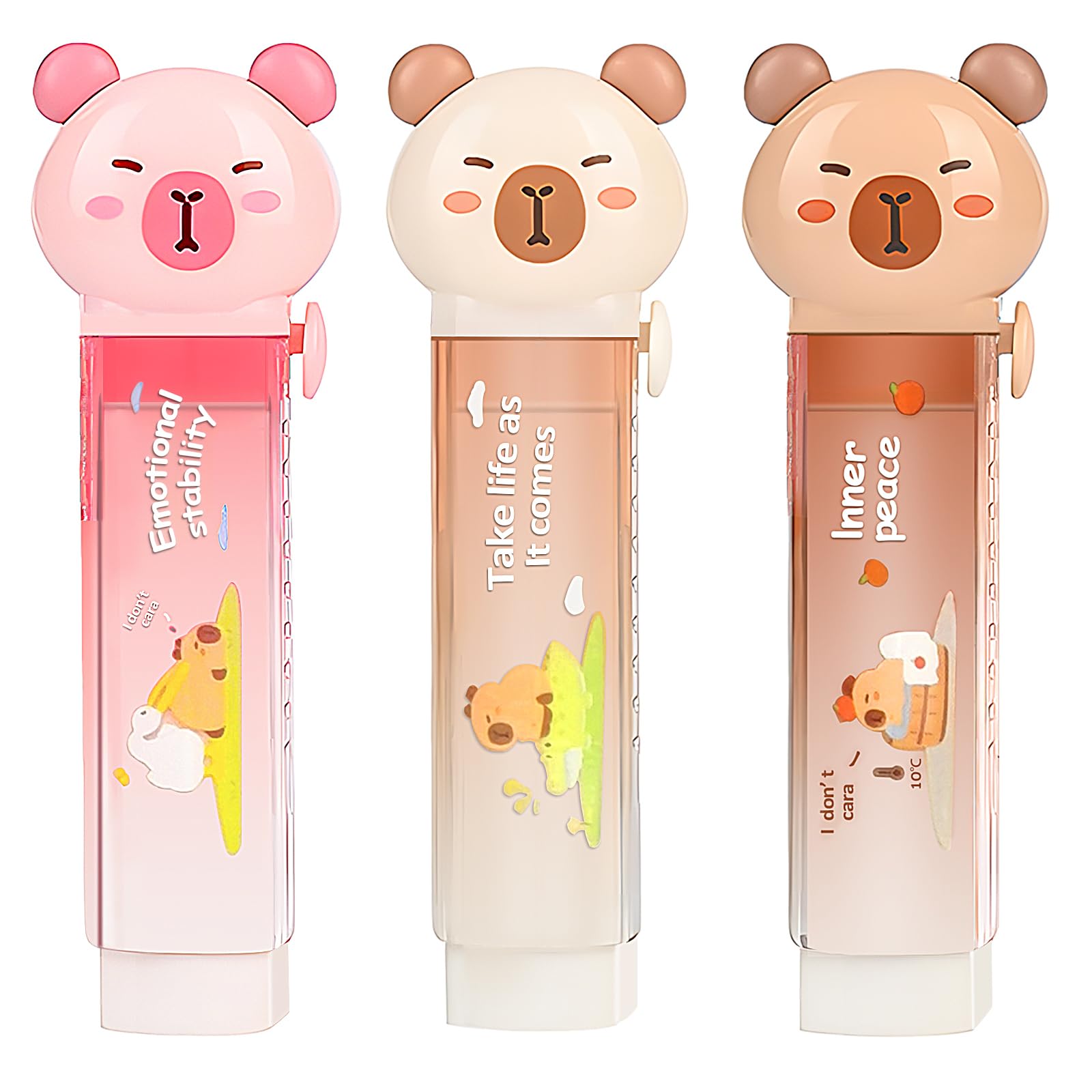 Amazon.com: 3Pcs Retractable Pencil Erasers, Cute Erasers,Capybara ...