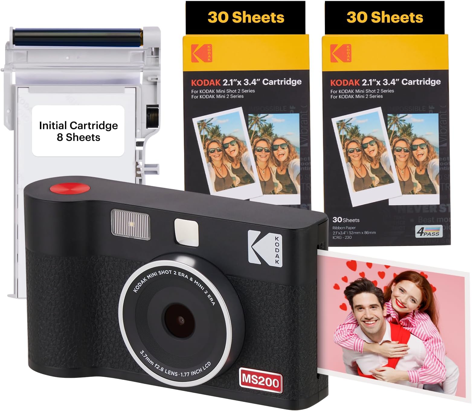 Amazon.com : KODAK Mini Shot 2 ERA 4PASS 2-in-1 Instant Camera and ...