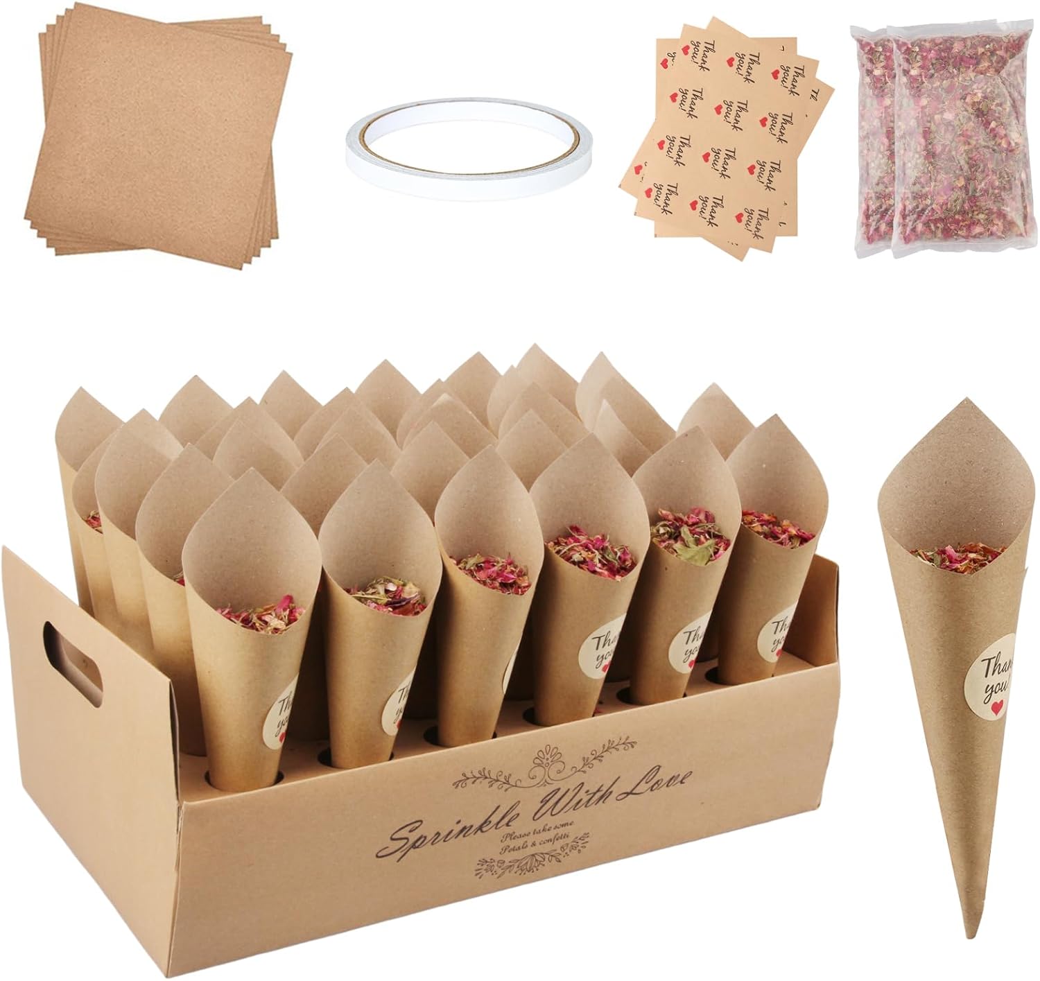 Oenothera Wedding Confetti, 200g Dried Rose Petals, 30pcs Wedding ...