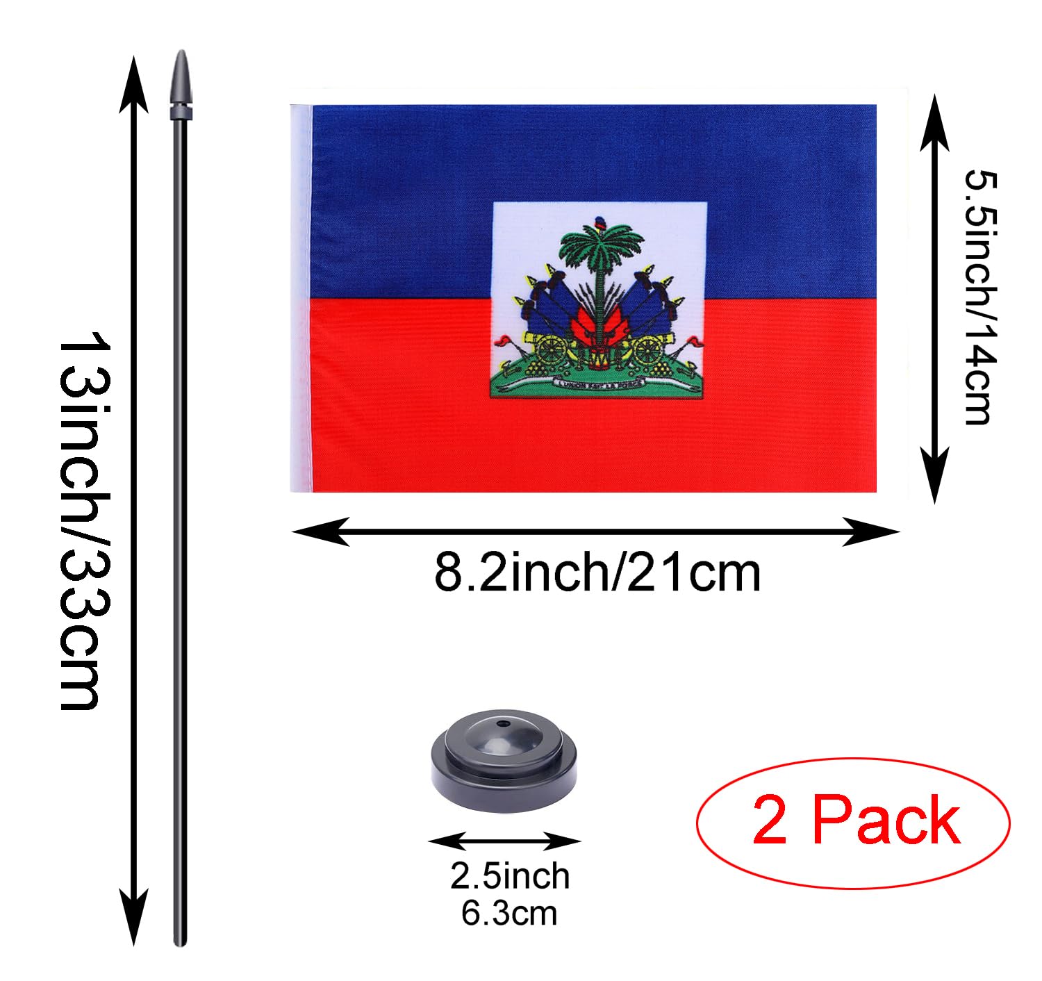 Snapklik.com : WXTWK 2 Pack Haiti Flag Haiti Deluxe Desk Flag Set ...