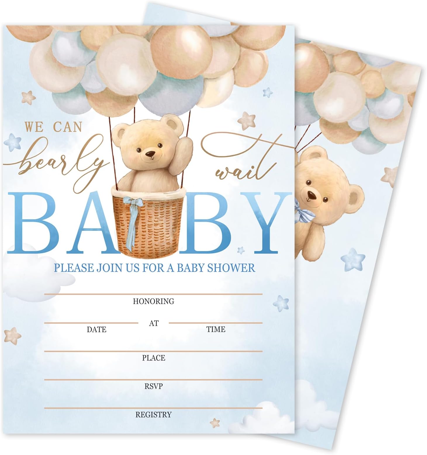 Amazon.com: Printed Party Baby Shower Invitations and Envelopes, Little ...