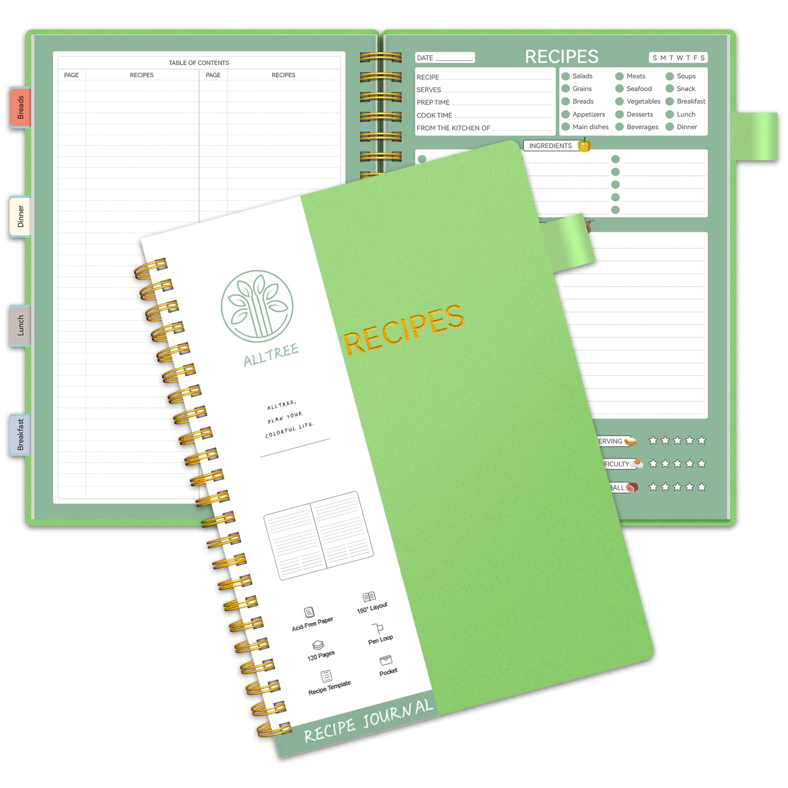 Recipe Book to Write in Your Own Recipes, Sprial Personal Blank Recipe ...