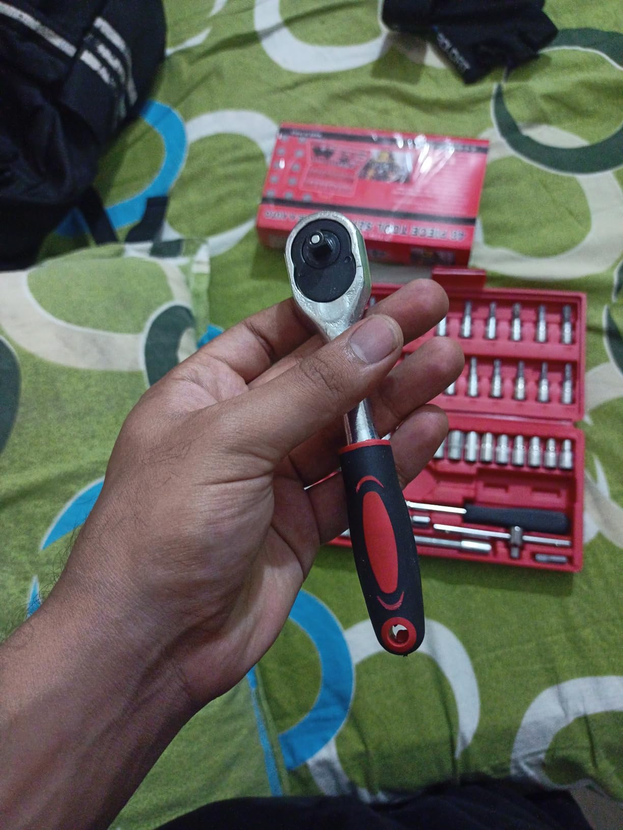 GLAMAXY 46 in 1 Pcs Tool Kit for Home Use Spanner Set Bike Tool Kit Set ...