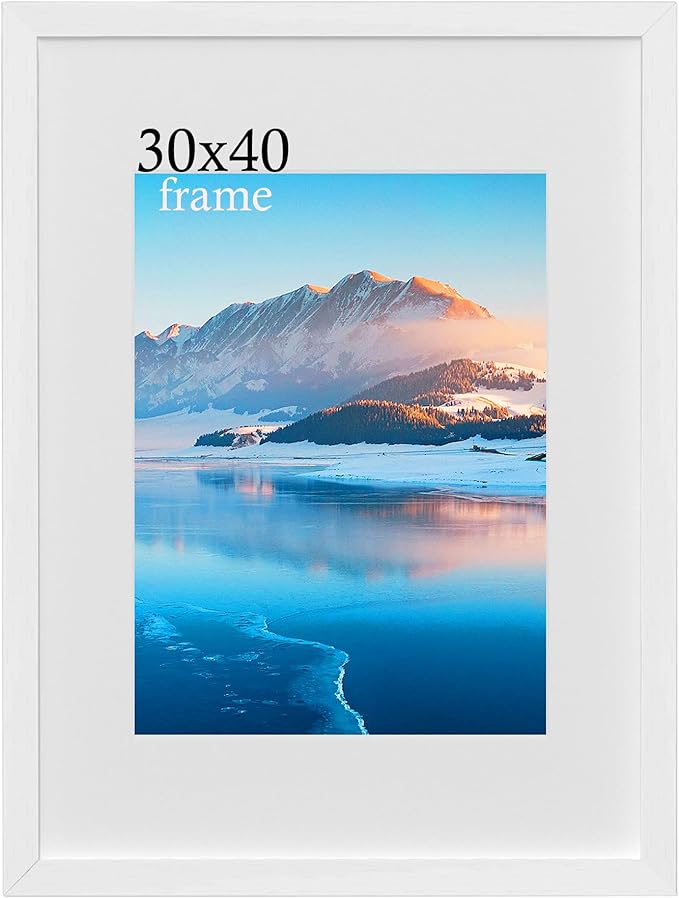 30 x 40 cm Frame, White Wooden 12 x16 inch Picture Frame, 30x40 cm ...
