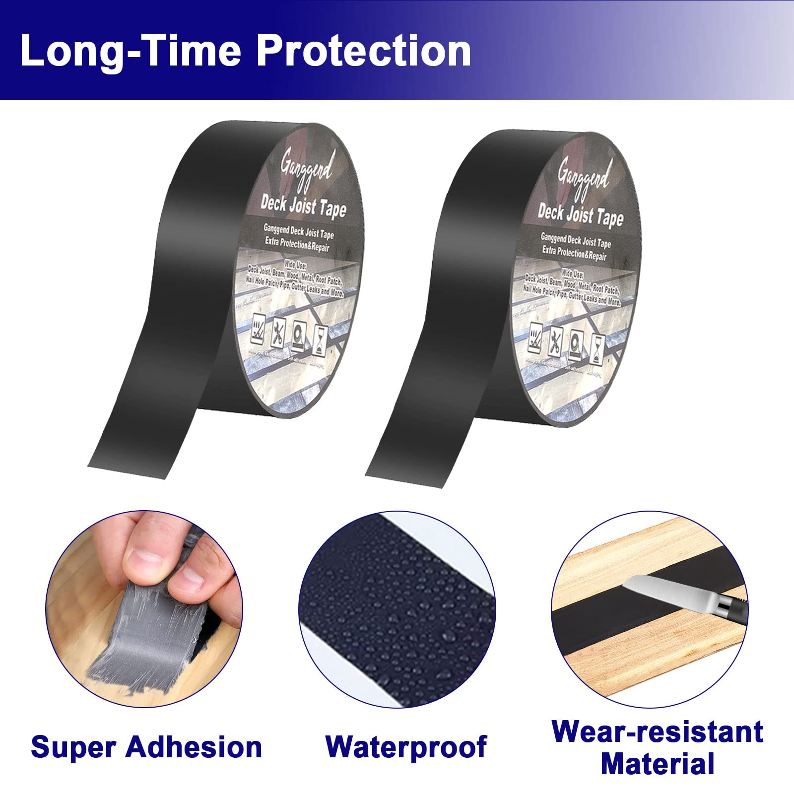 Snapklik.com : Deck Joist Tape 4 Inches X 50 Feet, 2 Rolls Butyl ...