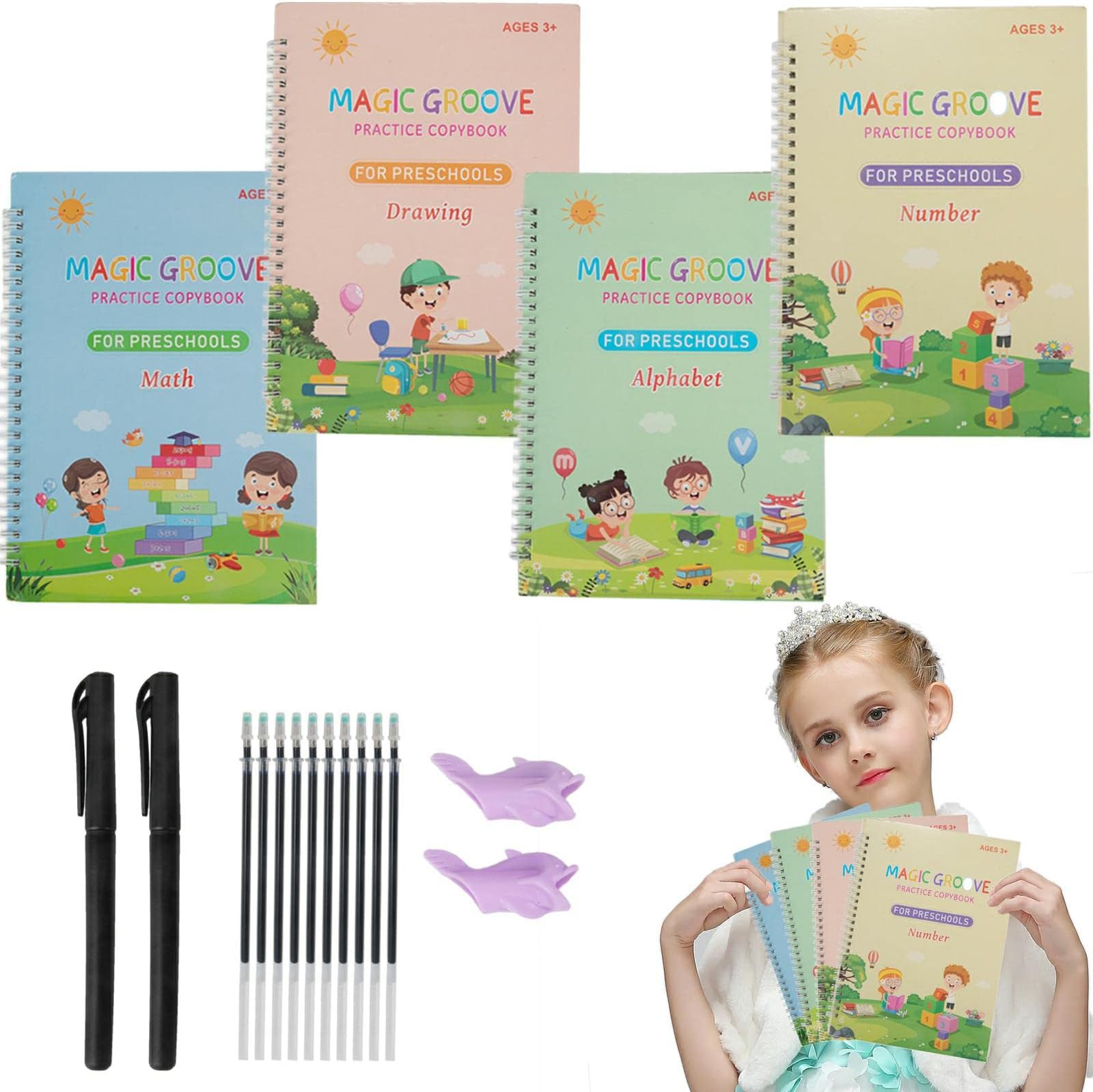 Amazon.com : Bisnaz Grooved-handwriting Magic-practice Copybook ...