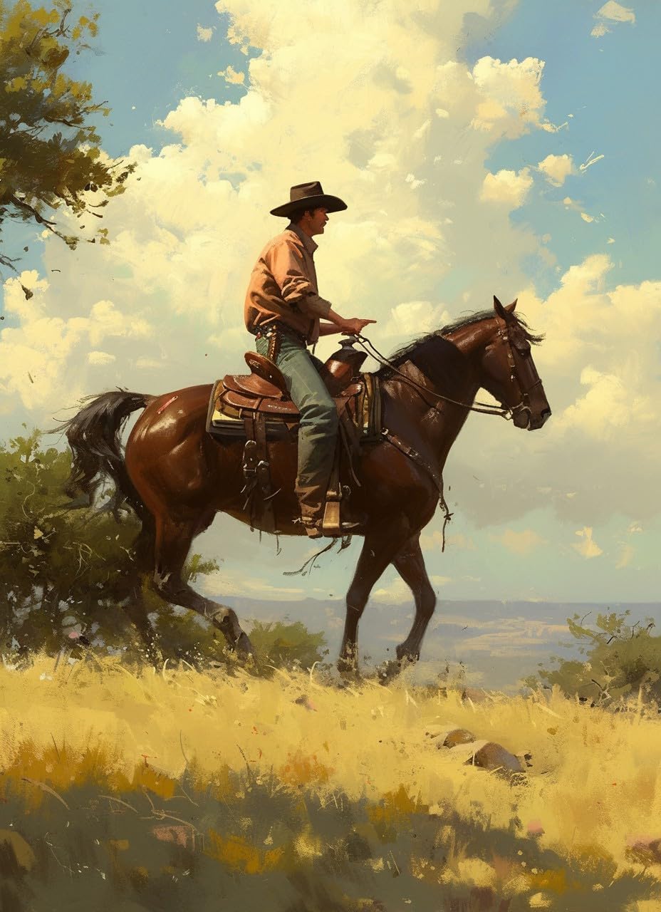 Amazon.com: Wooden Puzzles Western Cowboy 1000 Pieces Adult Educational ...