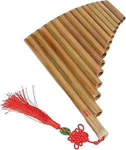 15 Pipes Pan Flute, Bamboo G Key Panpipes Flute Traditional Chinese ...