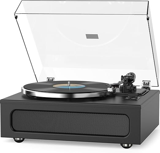 Amazon.com: WOCKODER Vinyl Record Player All-in-1 LP Turntable Built-in ...